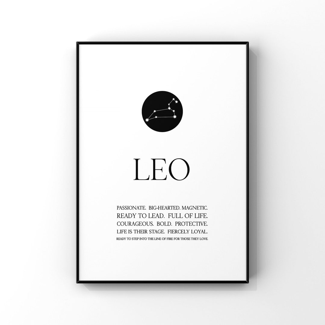 Leo Print,leo Wall Art,zodiac Leo Print,leo Constellation,leo Gift ...
