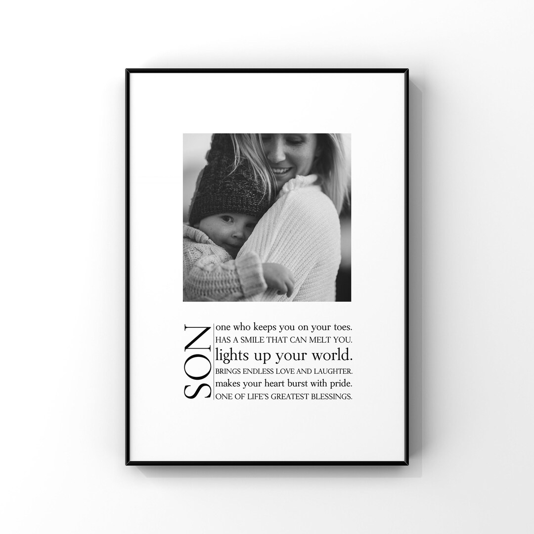 Custom Son Definition,personalized Son Print,son Photo Print,photo Gift ...