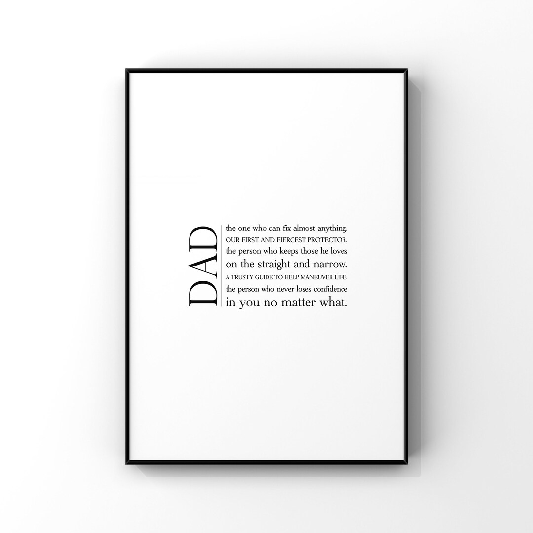 Dad Definition,dad Definition Print,definition Print,gift for Dad,gift ...