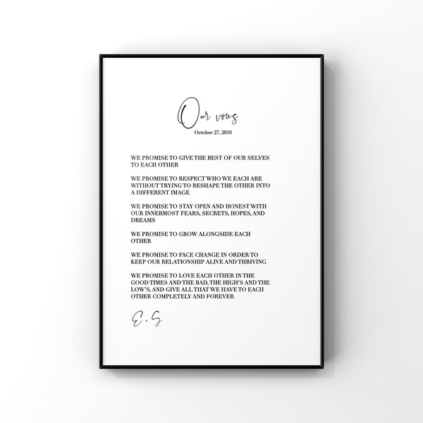 Wedding Vows Print - Etsy