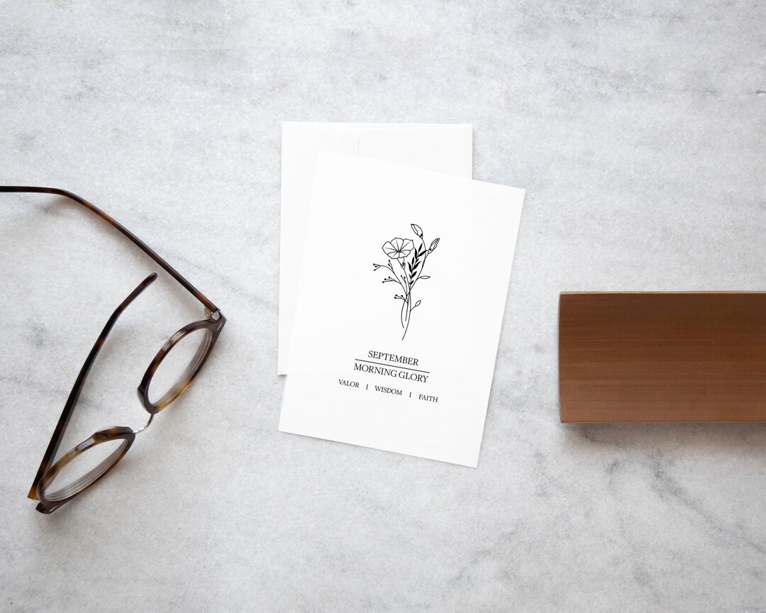 September Birth Month Flower Card,september Birth Flower Card,birthday ...