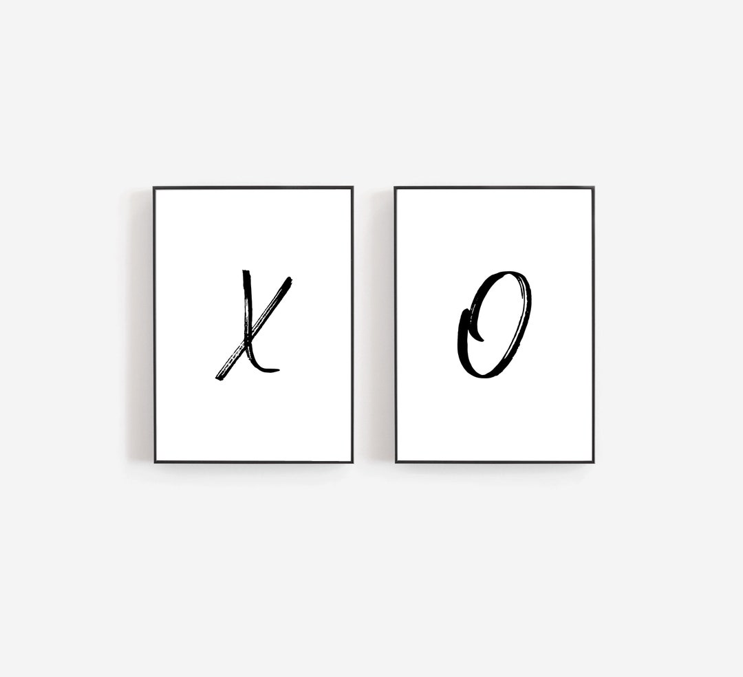 Set of Two Prints XO Art Print XO Wall Art Love Wall Decor - Etsy