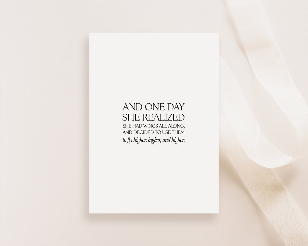 And One Day She Realized She Had Wings All Along,graduation Card ...