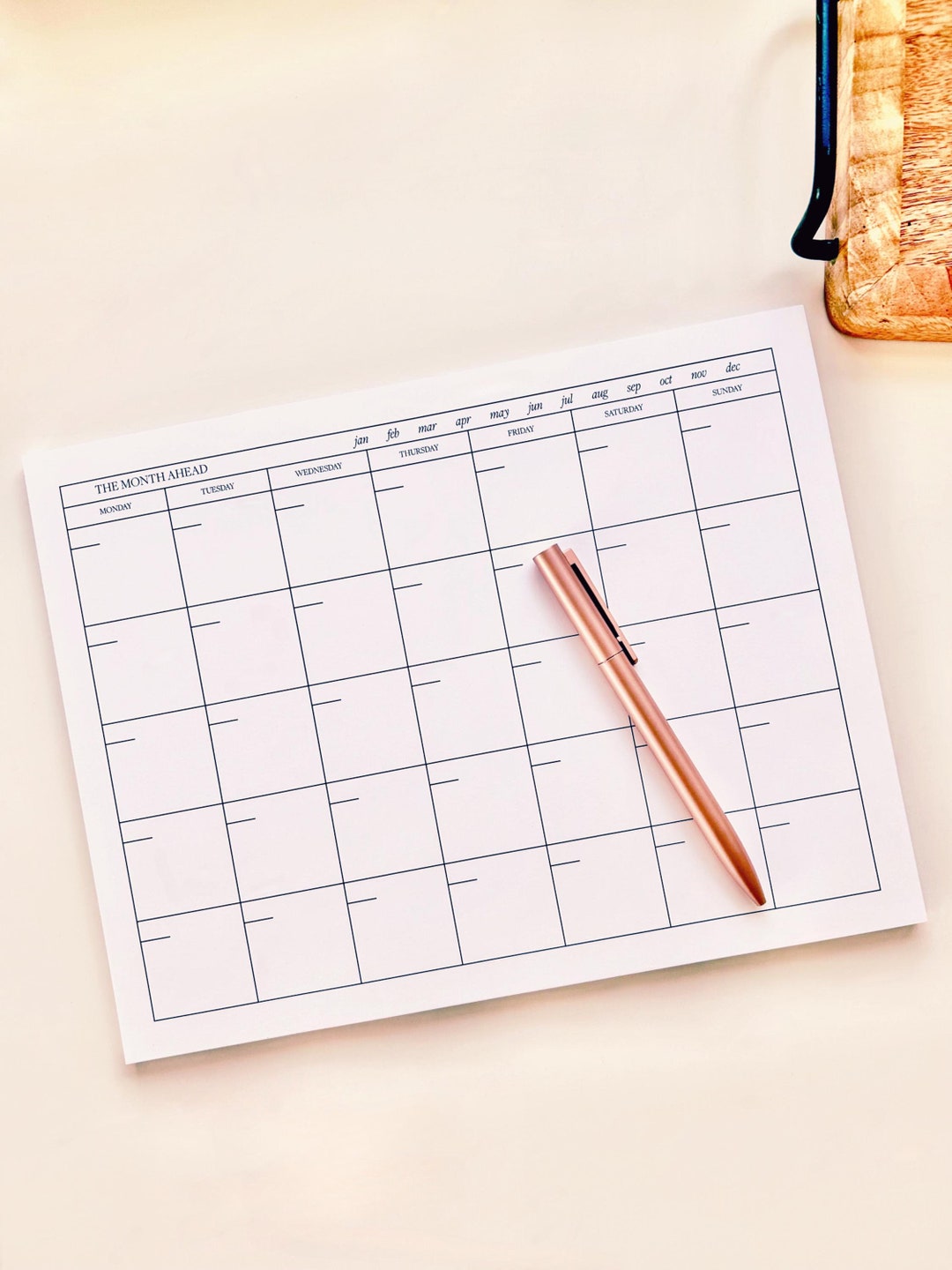The Month Ahead Notepad,notepad,monthly Planner,monthly Calendar ...