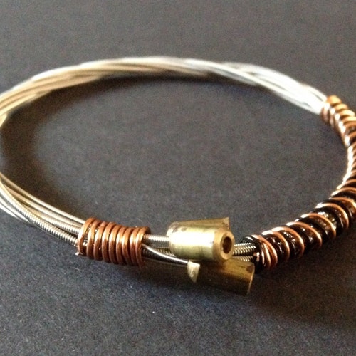 Recycled Electric Guitar String Bracelet Styled With Sea - Etsy UK
