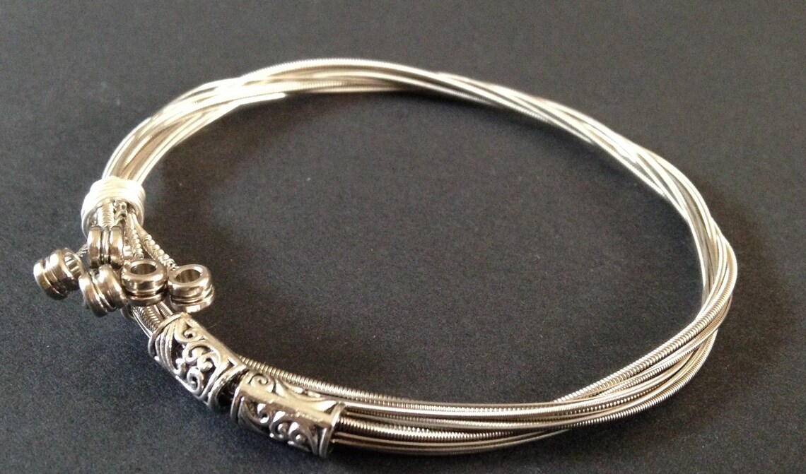Recycled Guitar String Bracelet Styled With Antique Style - Etsy