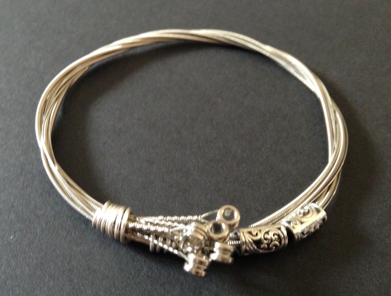 Recycled Guitar String Bracelet Styled With Antique Style - Etsy