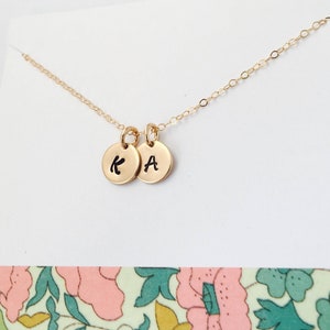 Tiny Gold Initial Necklace, 14k Gold Filled Initial Necklace, Gold ...