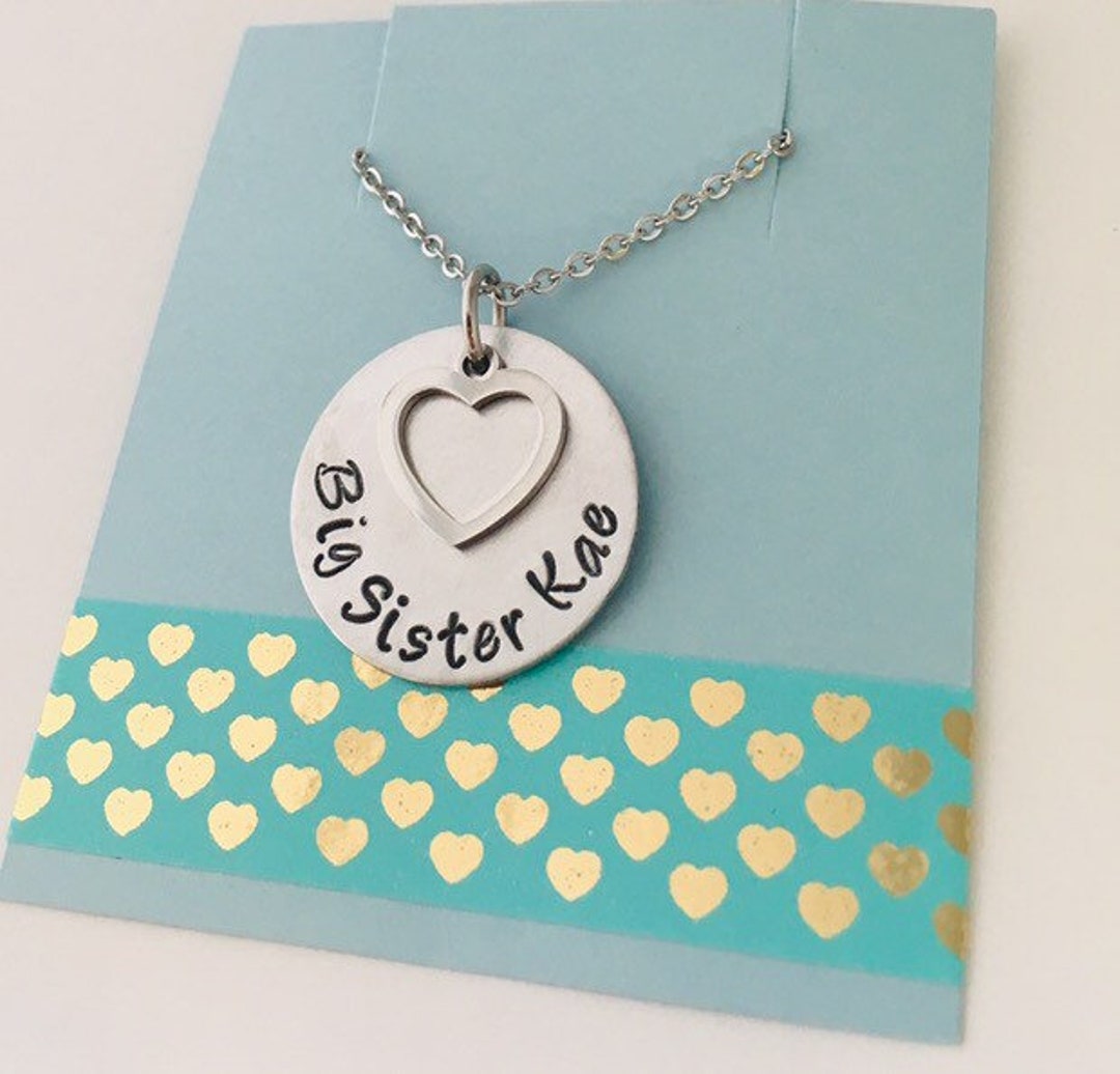 Big Sister Necklace, Big Sister Gift From Baby, Personalized Big Sister ...