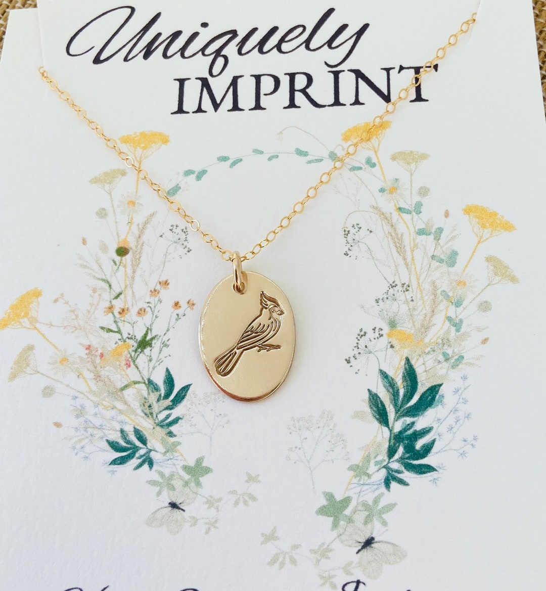 Cardinal Necklace, 14k Gold Filled Cardinal Jewelry, Bird Charm ...