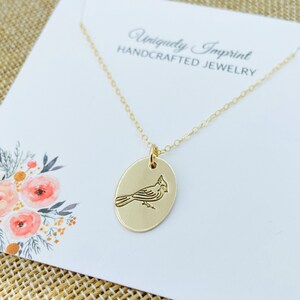 Cardinal Necklace, 14k Gold Filled Cardinal Jewelry, Bird Charm ...