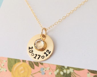 Birthdate Baby Necklace - Etsy