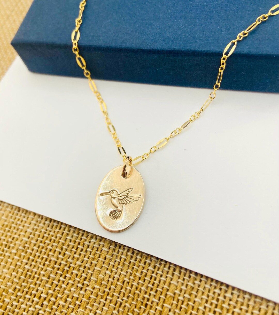 Hummingbird Necklace, 14k Gold Filled Hummingbird Jewelry, Bird Charm ...