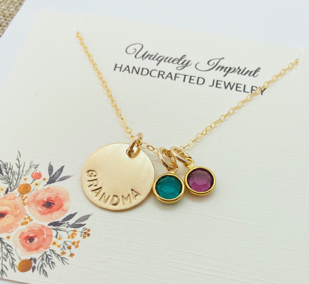 Personalized Gold Grandma Birthstone Necklace: 14k Gold Filled - Etsy