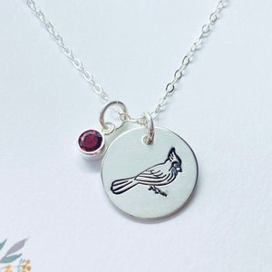 Sterling Silver Cardinal Necklace, Cardinal Jewelry, Red Bird Necklace ...