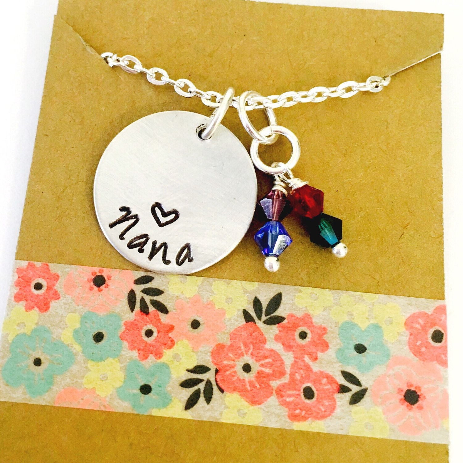 Nana Birthstone Necklace Nana Necklace Grandma Necklace Etsy