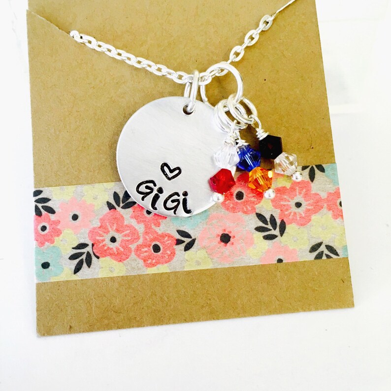 Nana Birthstone Necklace Nana Necklace Grandma Necklace Etsy
