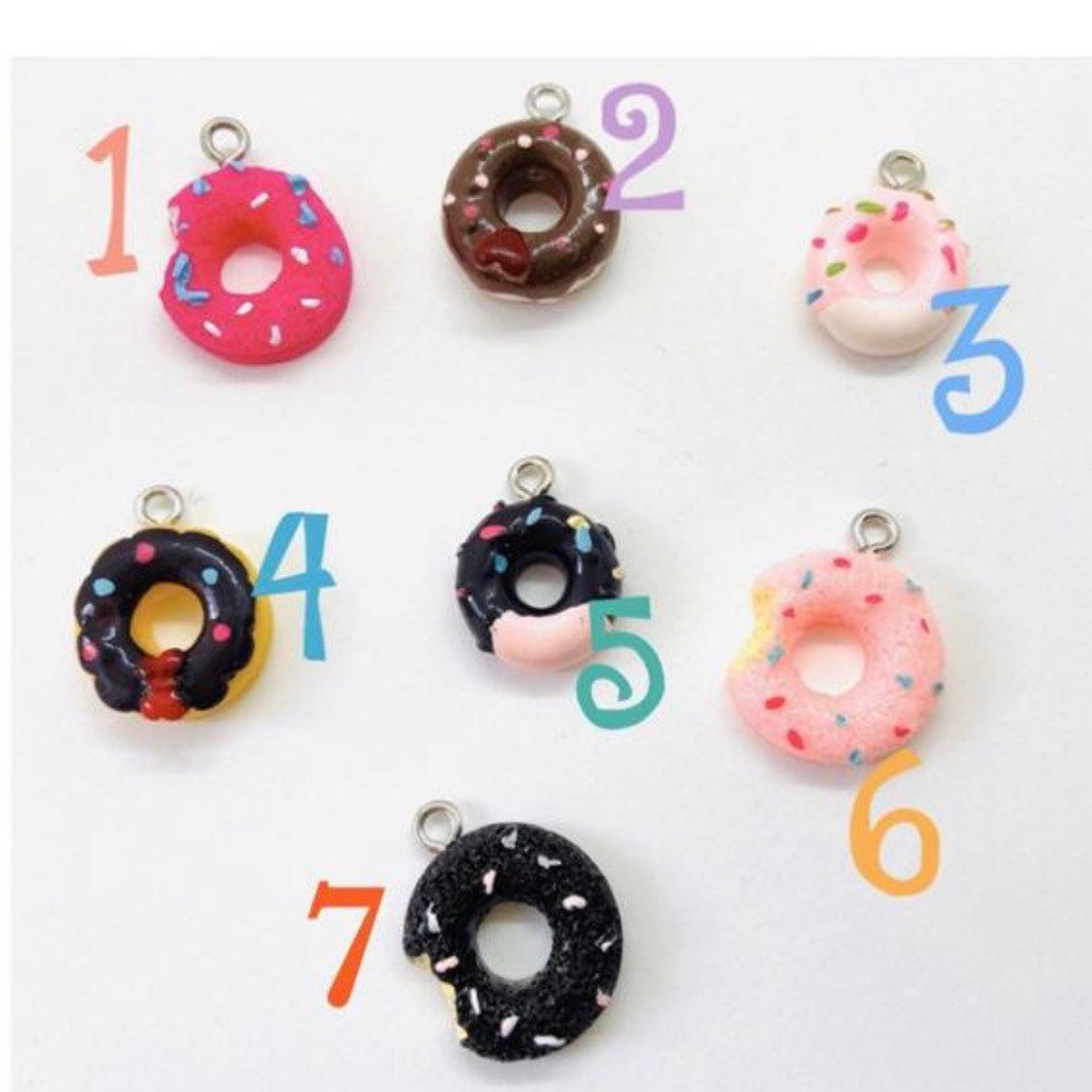 Best Friend Donut Necklace Set, Initial Charm, Kids Jewelry - Etsy