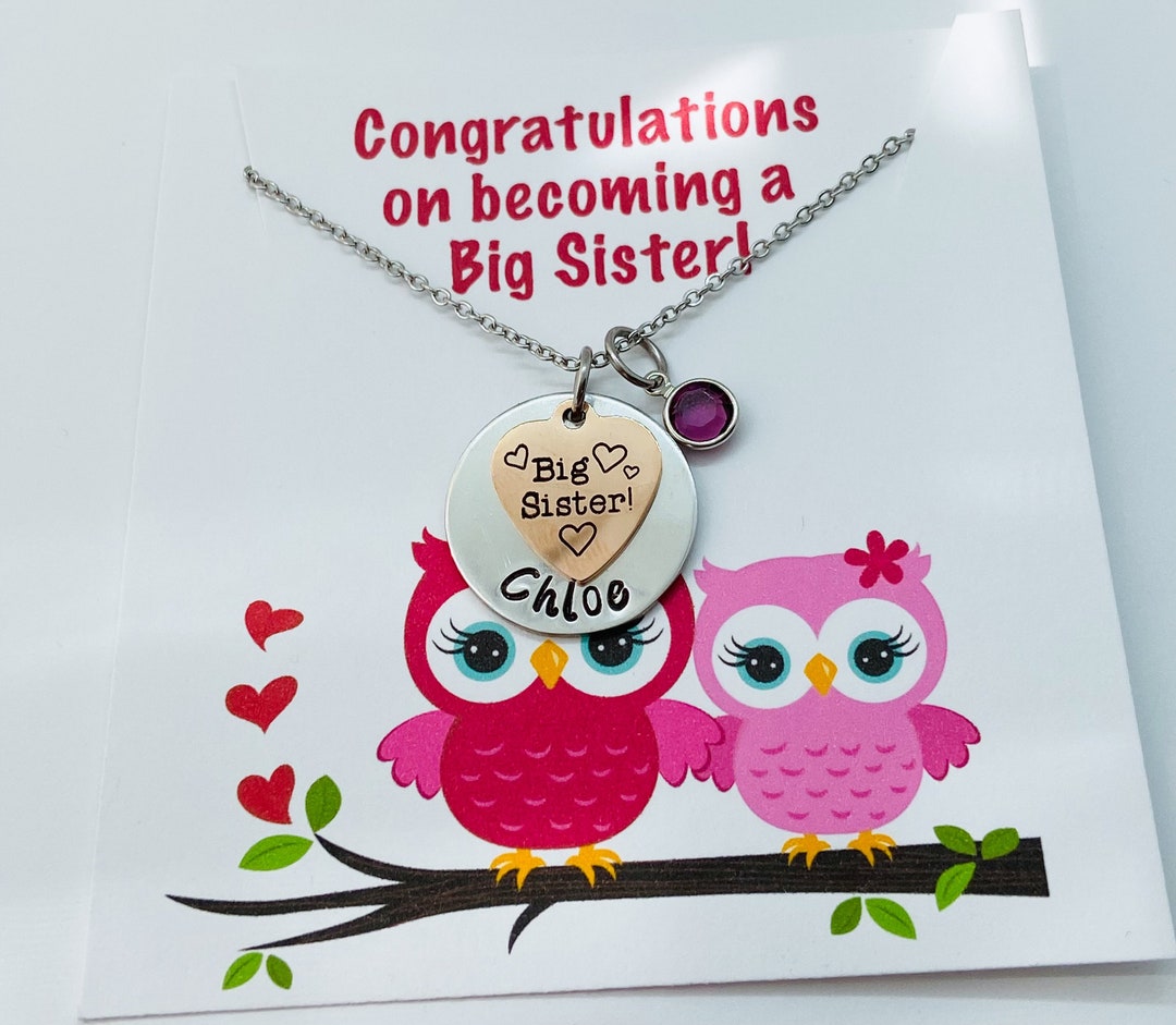 Big Sister Necklace, Big Sister Gift, Personalized Big Sister Necklace ...