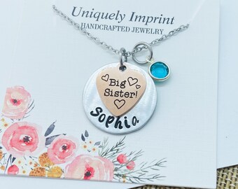 Big Sister Necklace, Big Sister Gift, Personalized Big Sister Necklace ...