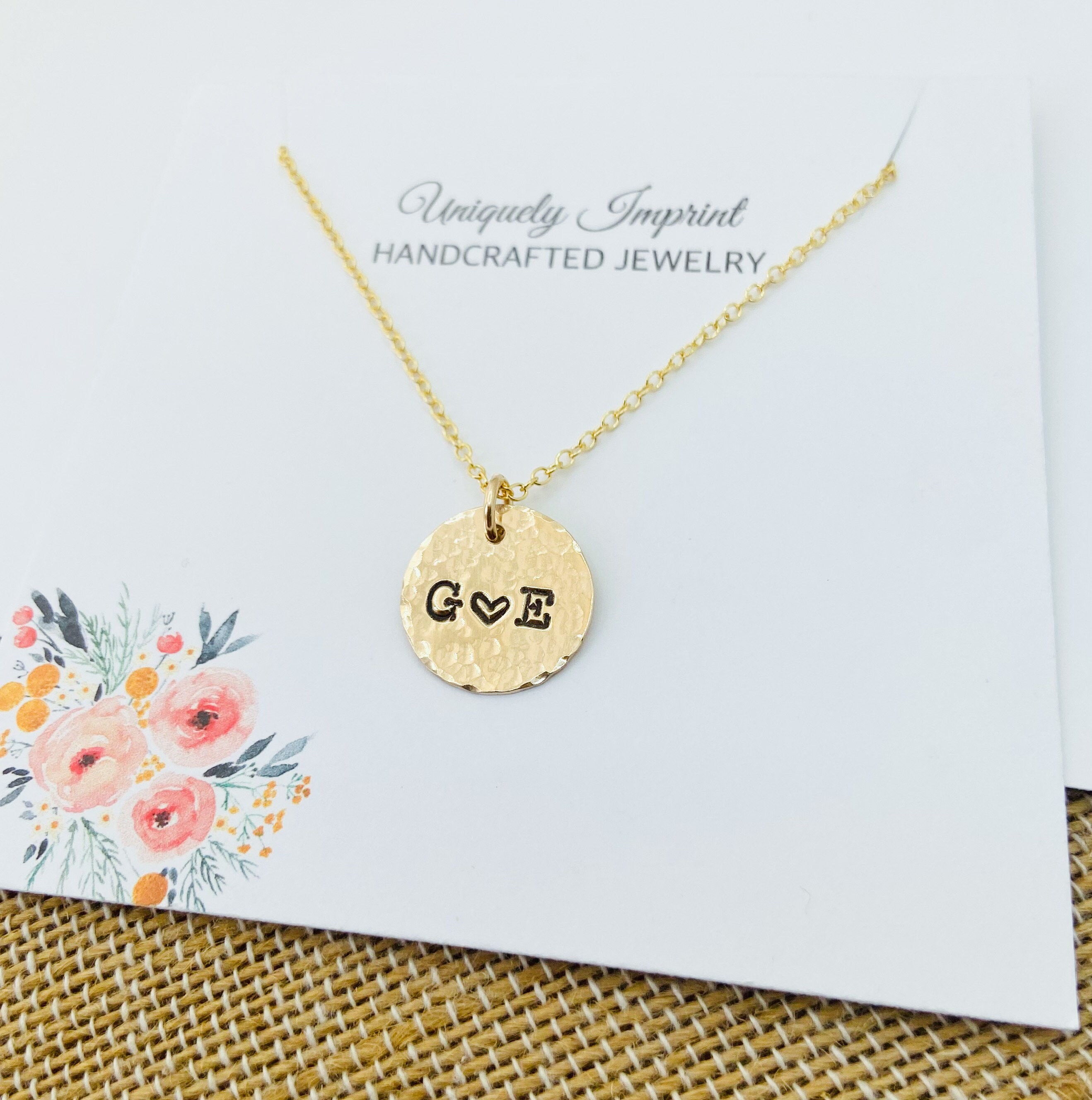 Couples Initial Necklace Gift for Girlfriend Etsy