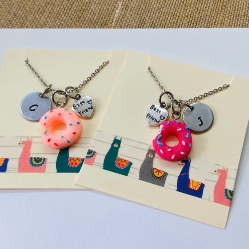 Best Friend Necklace Donut Necklace Best Friends Necklace - Etsy