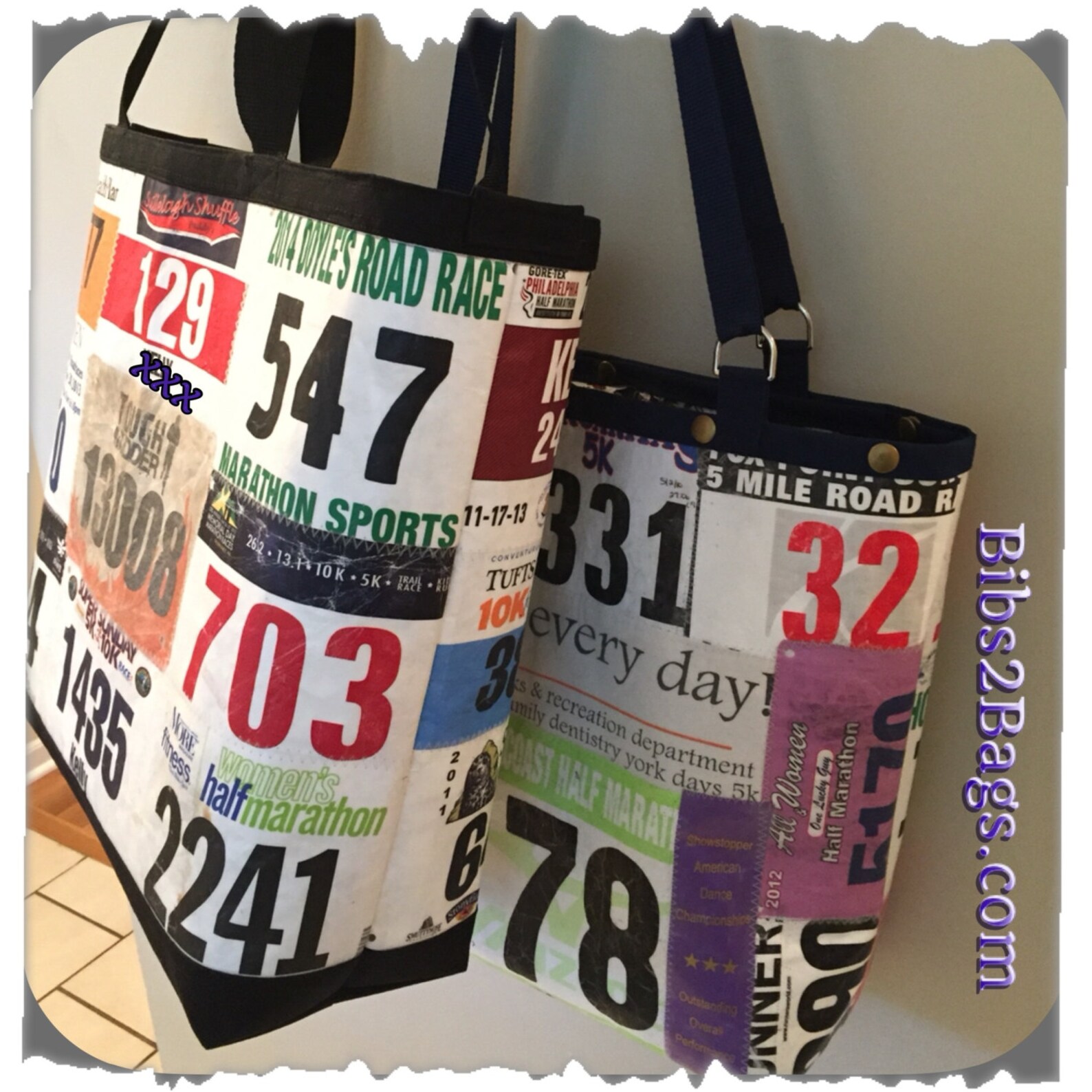 The Marathon - Large Tote Bag Crafted From Your Running, Racing, or ...