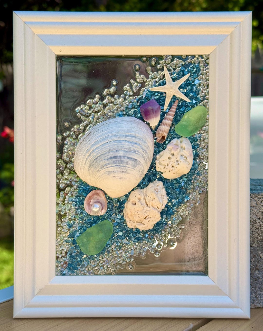 Seashell Sea Glass Beach Frame - Etsy