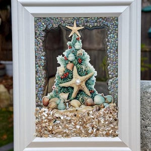 Beach Christmas Tree Seashell Frame - Etsy