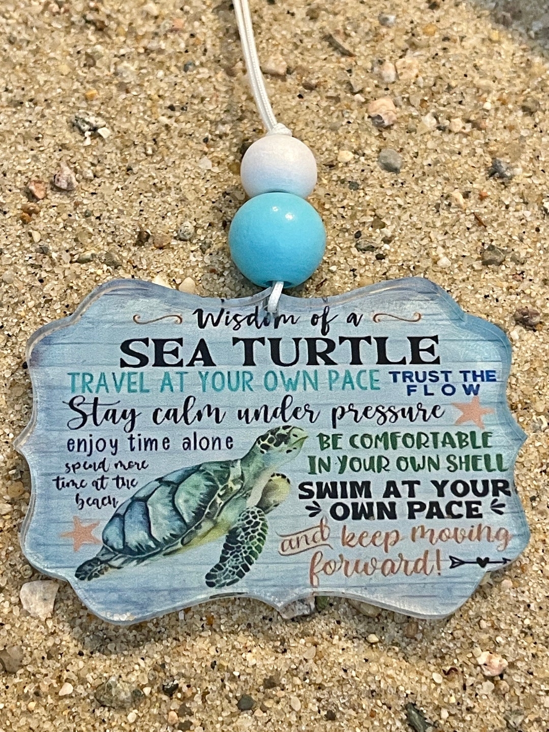 Sea Turtle Wisdom Acrylic Ornament - Etsy