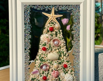 Beach Christmas Tree Seashell Frame - Etsy