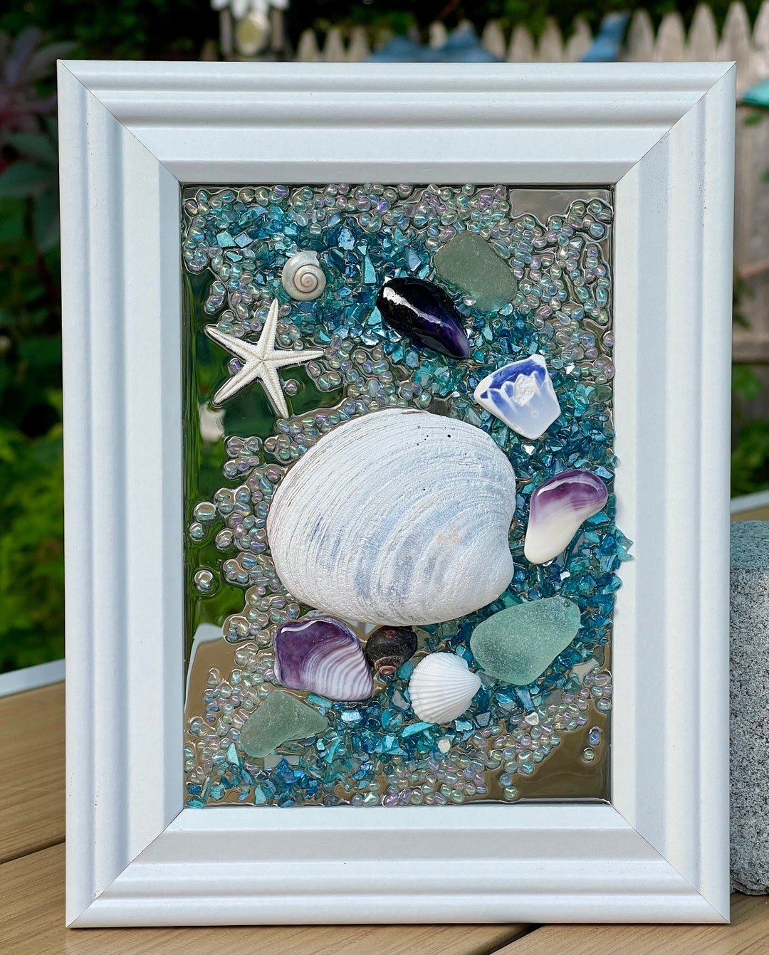 Seashell Sea Glass Beach Frame - Etsy