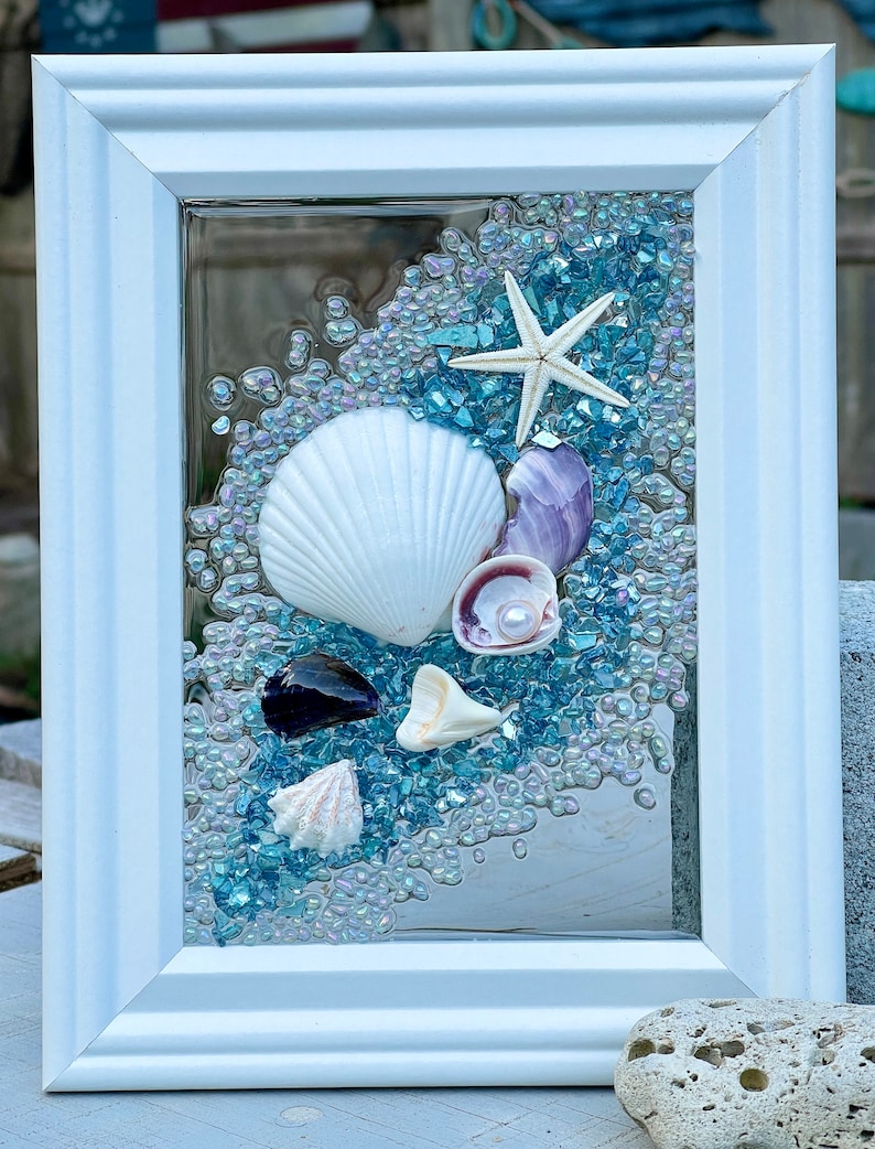 Seashell Sea Glass Beach Frame - Etsy