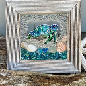 Sea Turtle Seashell Frame Mini - Etsy