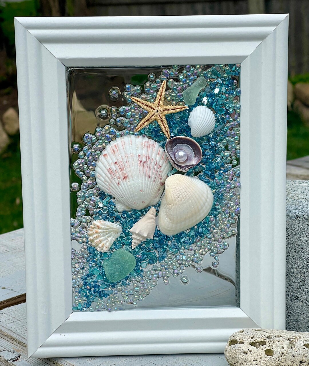 Seashell Sea Glass Beach Frame - Etsy