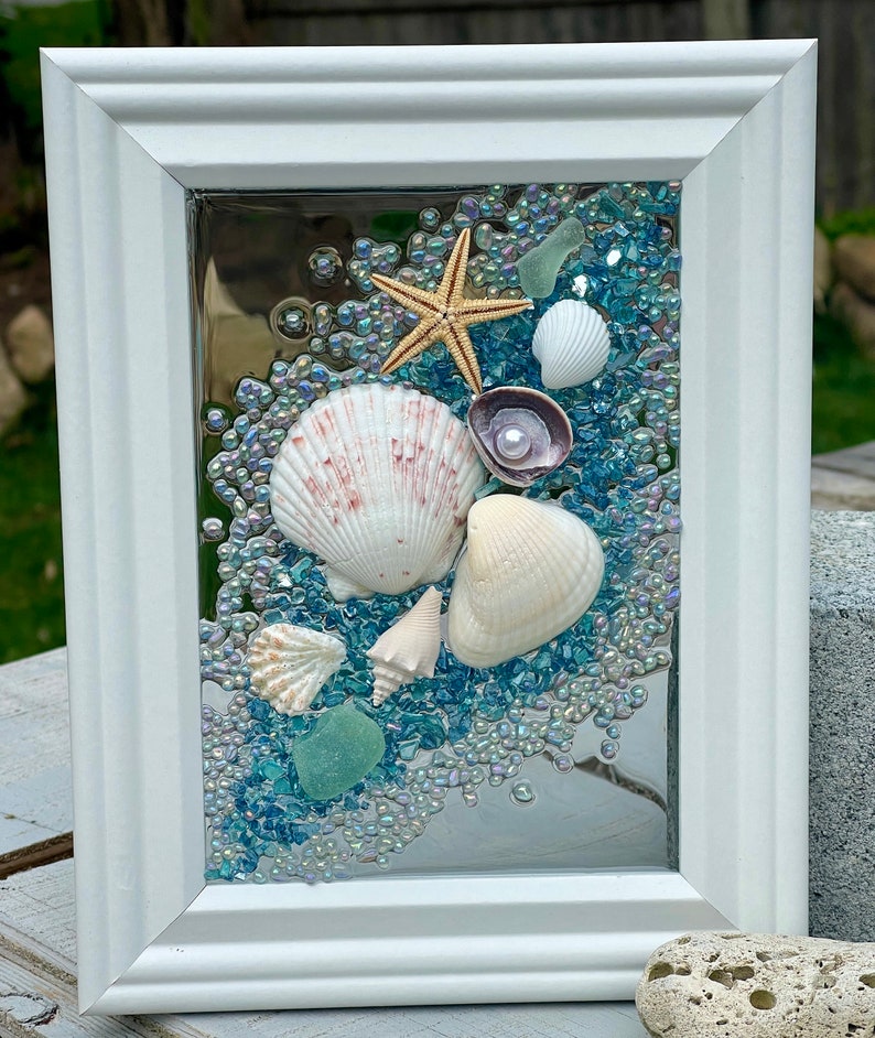 Seashell Sea Glass Beach Frame - Etsy