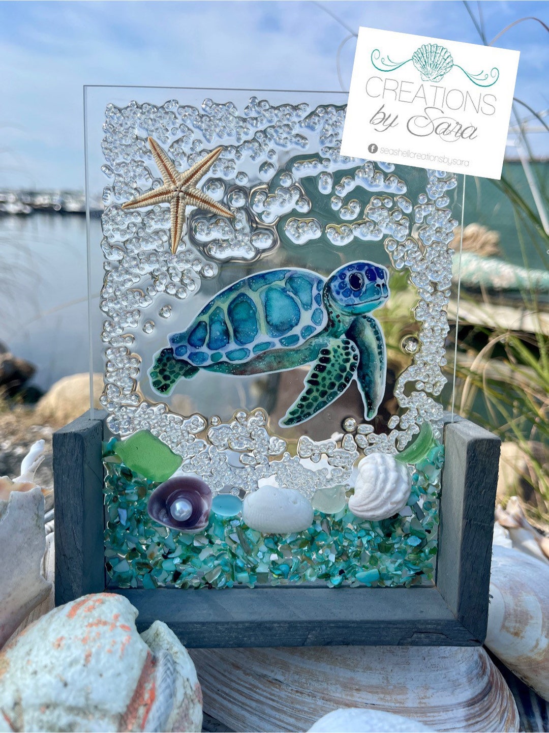 Sea Turtle Sea Shell Stand - Etsy UK