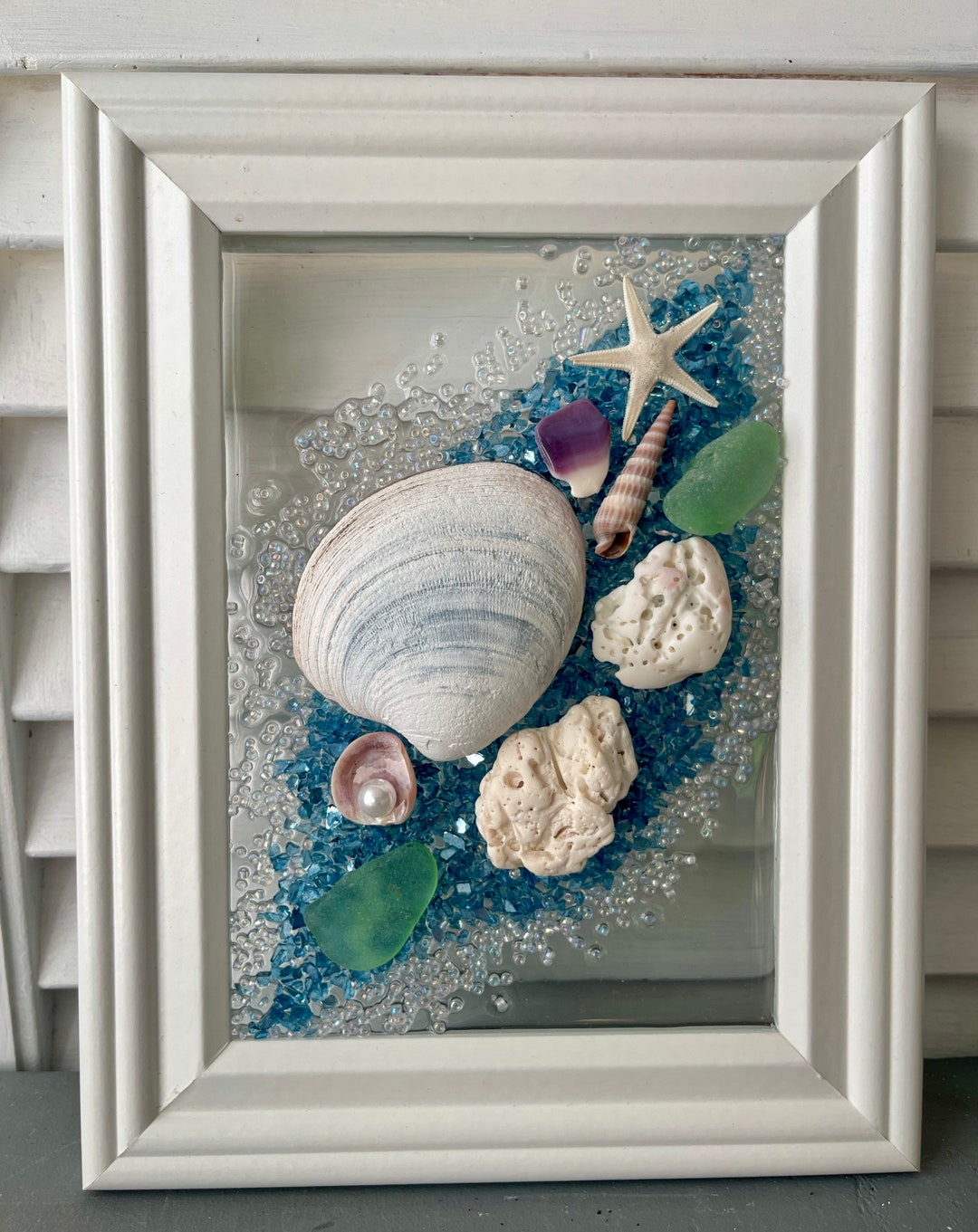 Seashell Sea Glass Beach Frame - Etsy