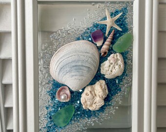 Seashell Sea Glass Beach Frame - Etsy