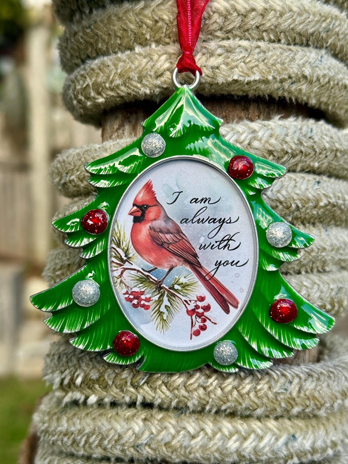 Adorno navideño para árbol de Navidad con el cardenal "Siempre estoy ...