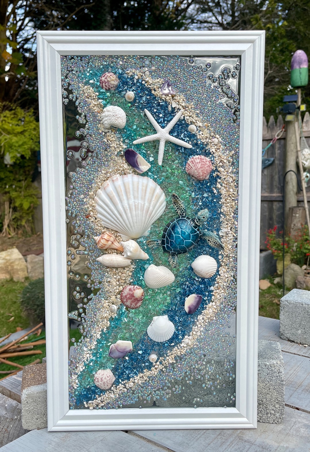 Sea Turtle Seashell Frame XXL - Etsy
