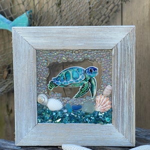 Sea Turtle Seashell Frame Mini - Etsy