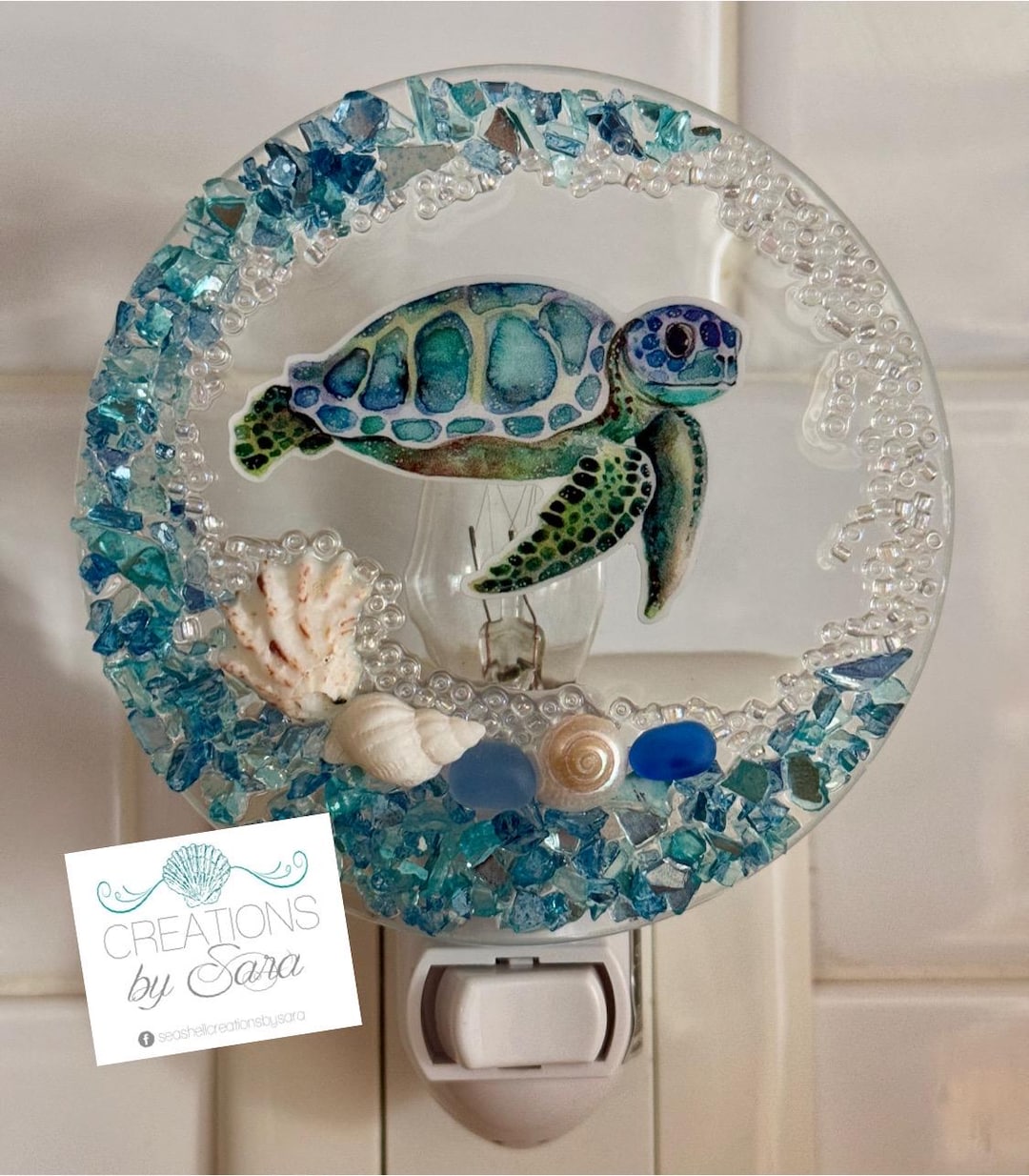 Sea Turtle Seashell Beach Night Light - Etsy