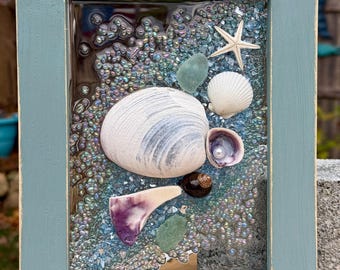 Seashell Sea Glass Beach Frame - Etsy