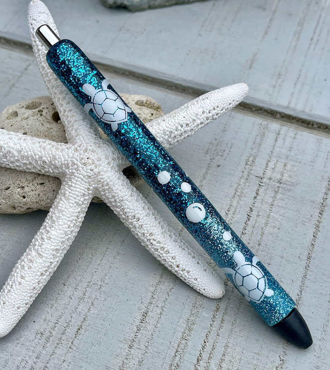 Glitter Sea Turtle Pen J - Etsy