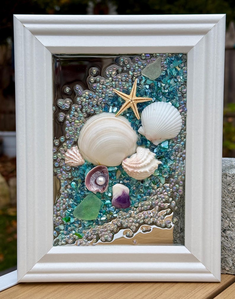 Seashell Sea Glass Beach Frame - Etsy
