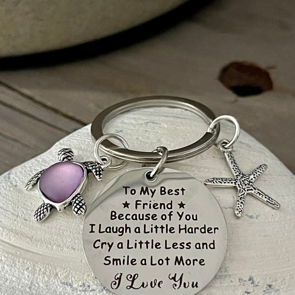 Sea Glass Keychain - Etsy