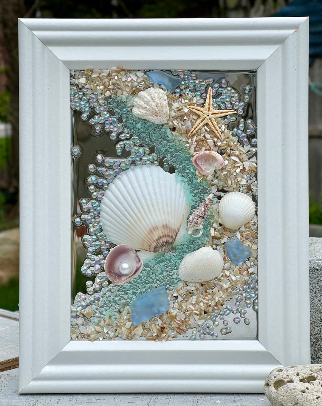 Seashell Sea Glass Beach Frame - Etsy
