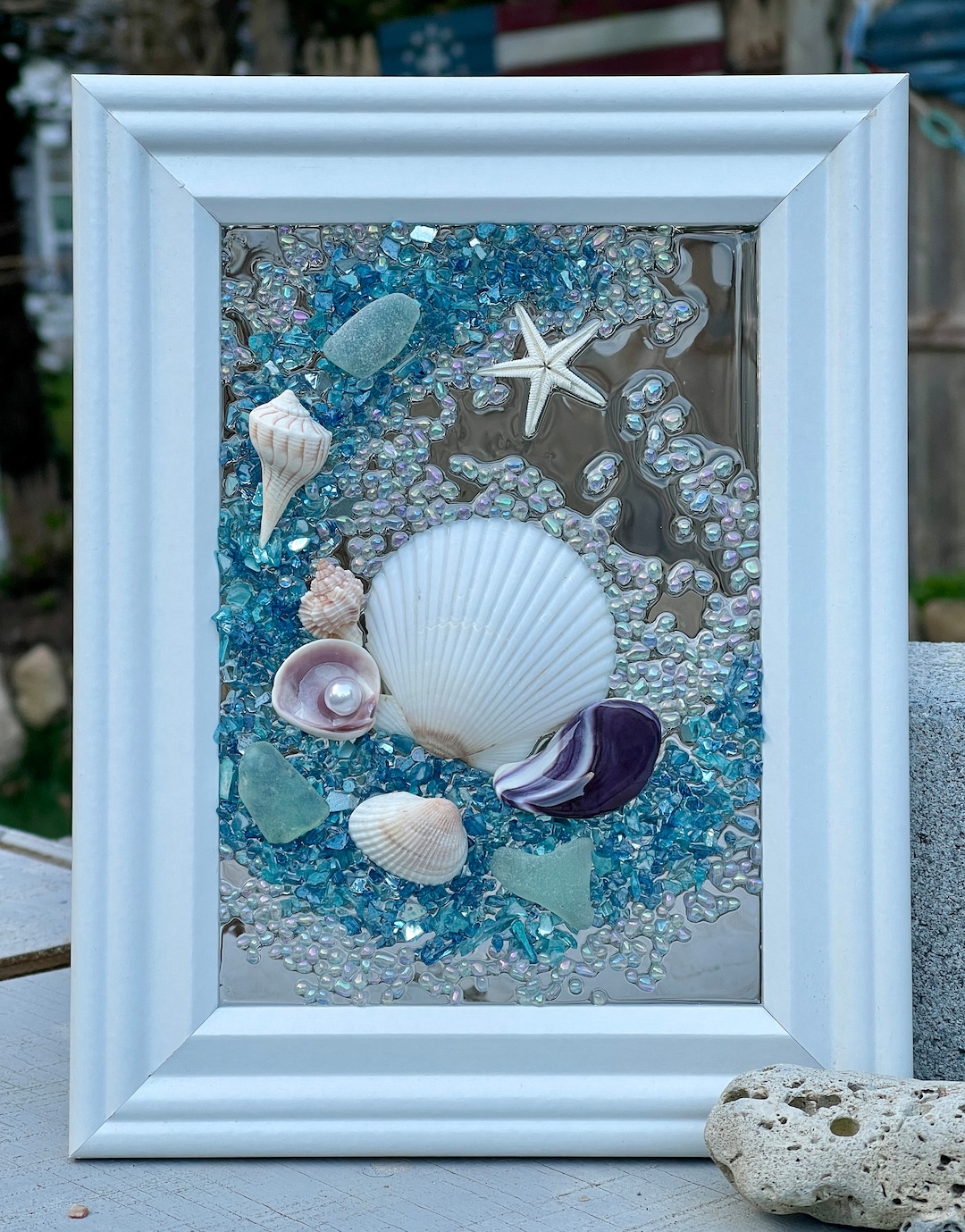 Seashell Sea Glass Beach Frame - Etsy