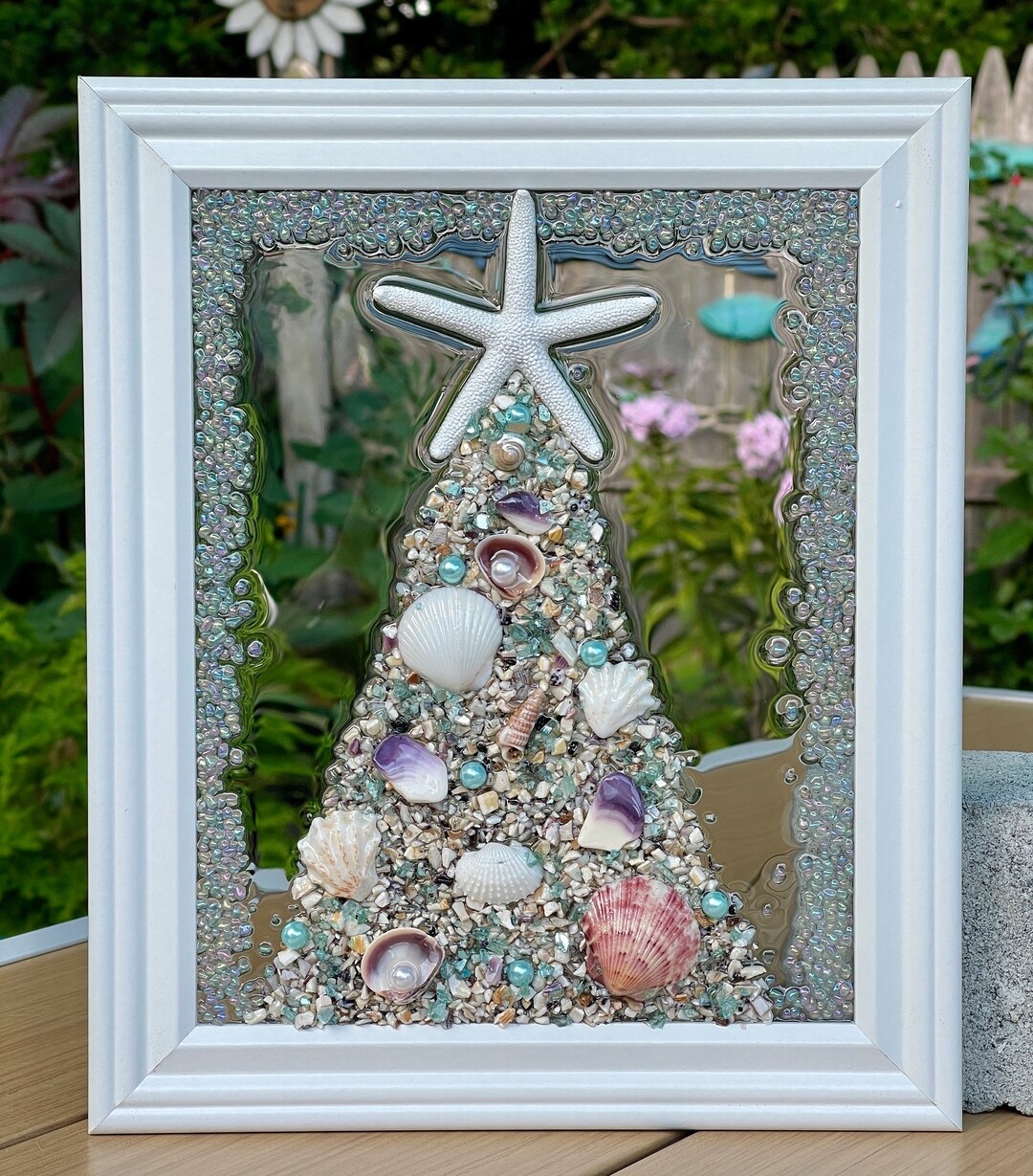 Beach Christmas Tree Seashell Frame - Etsy